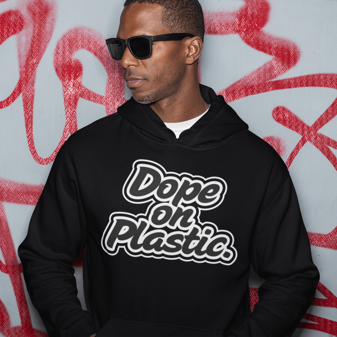 Dope On Plastic - Hoodie With Logo, White Print | Artist Fanshop